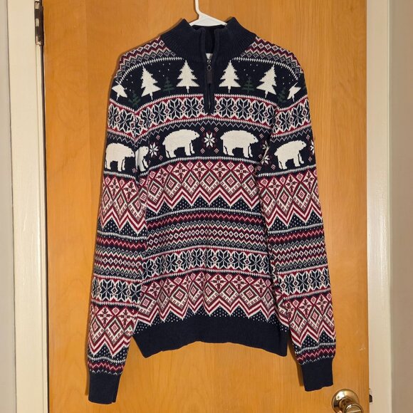 Aspen | Sweaters | Aspen 4 Zip Fair Isle Sweater Size L 10 Cotton Polar ...